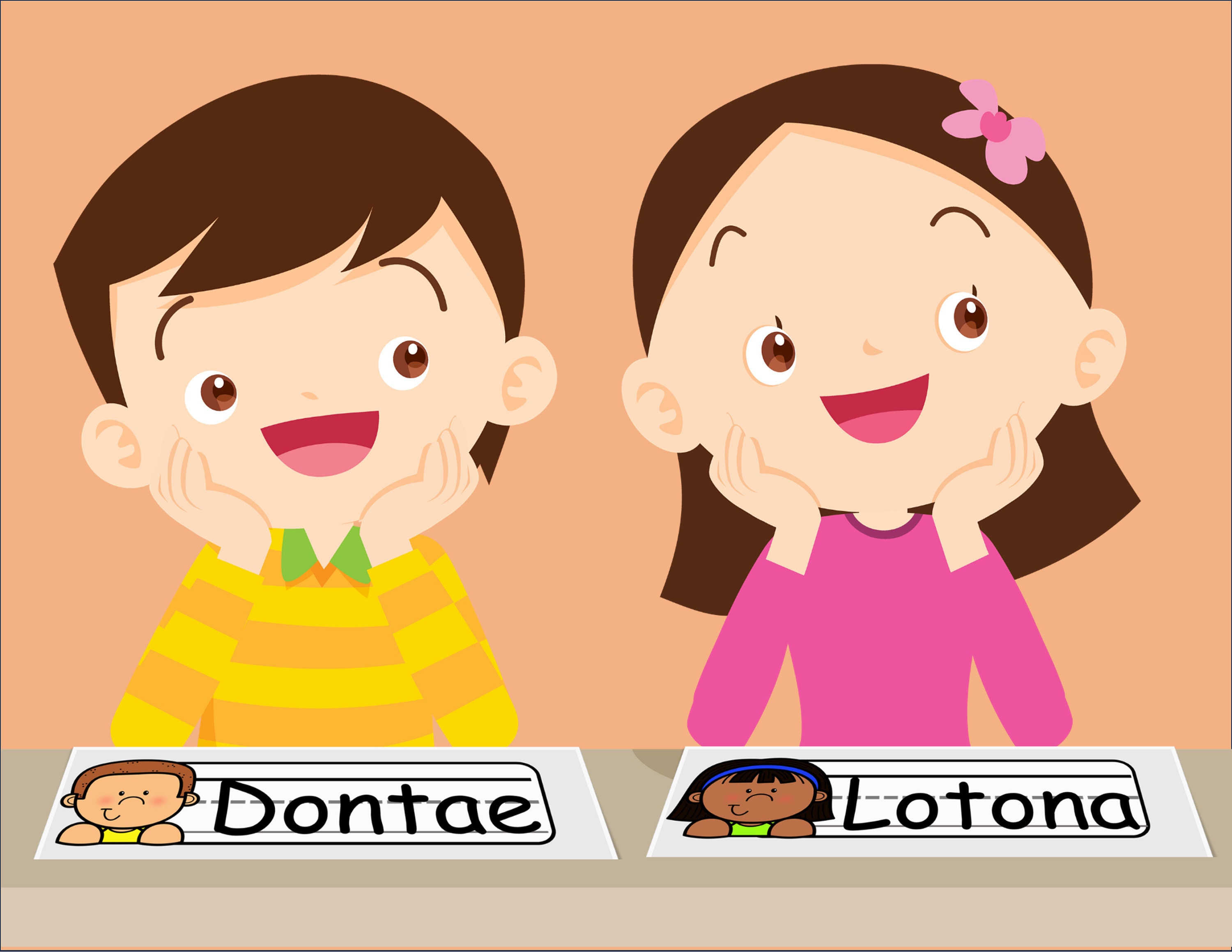 Editable Boy and Girl Name Tag| Student Name Plate| Colorful| Desk Name ...