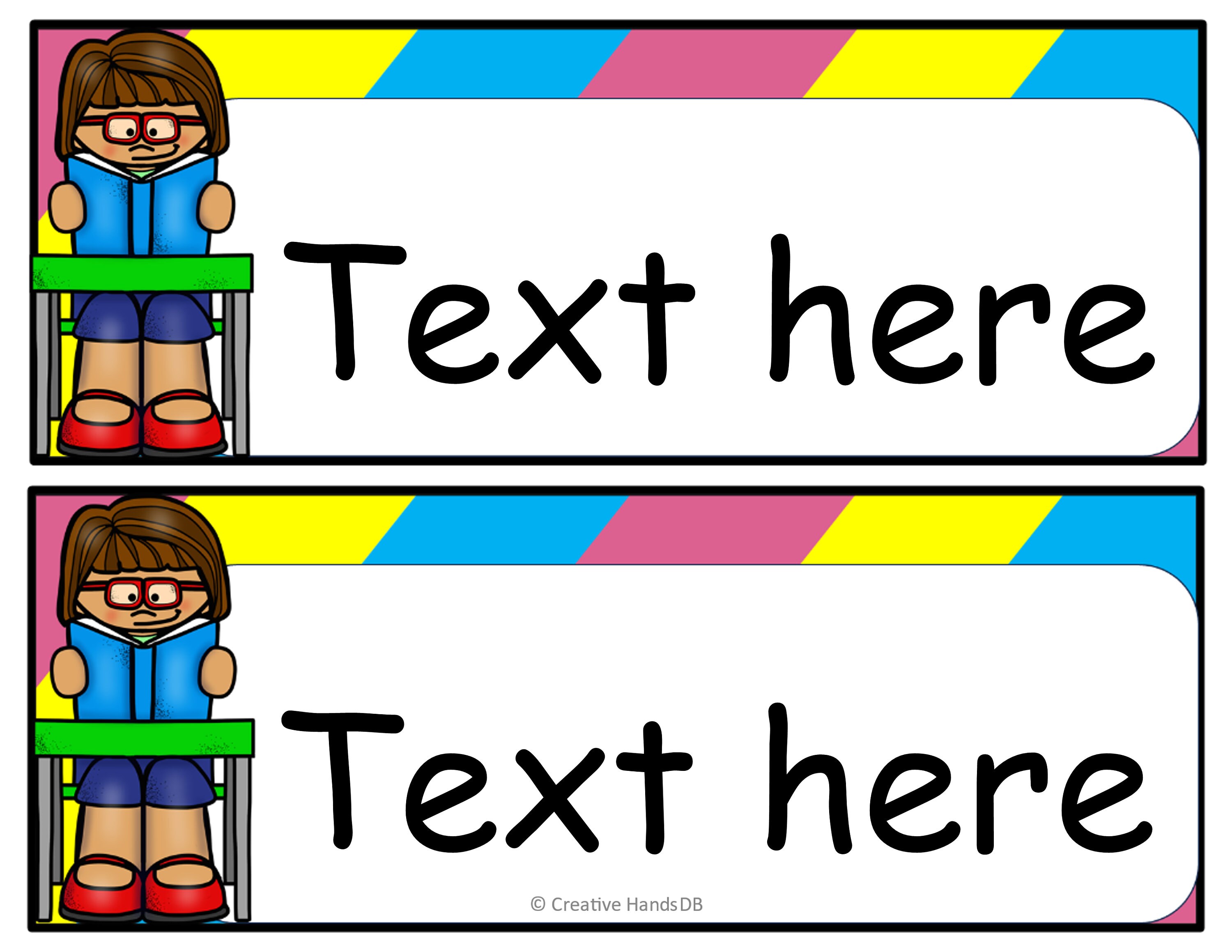 Editable Kid Name Tags| Student Name Plate| Colorful Name Plate| Desk ...