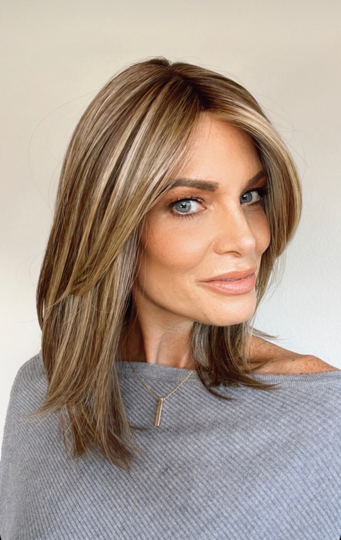 Isla Mid Length Face Framing Layers Synthetic Wig All Hand Tied Cap ...