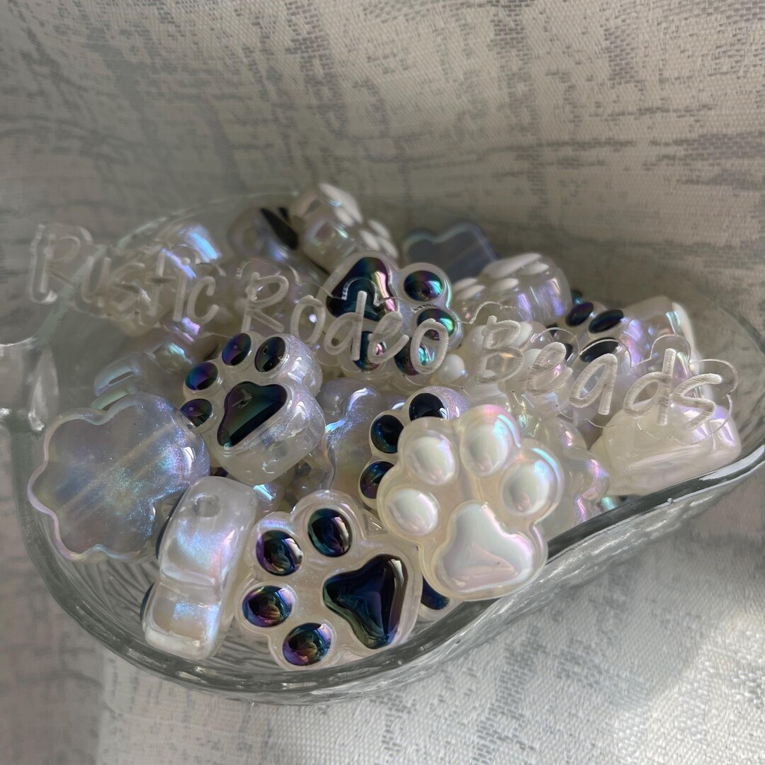 Luminous Paw Print Acrylic Focal Beads - Etsy