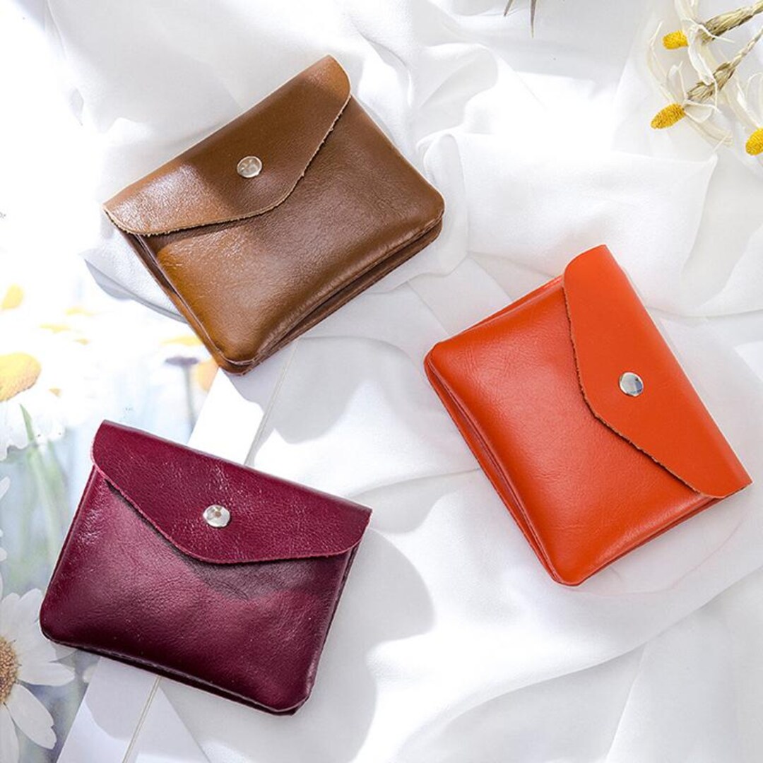 Vintage Genuine Leather Key Coin Card Bag, Mini Minimalist Wallet, Gift ...