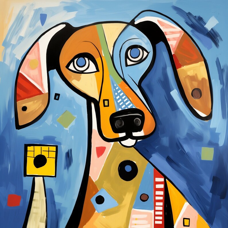 The Pup's Visage With a Cubist Twist - Etsy