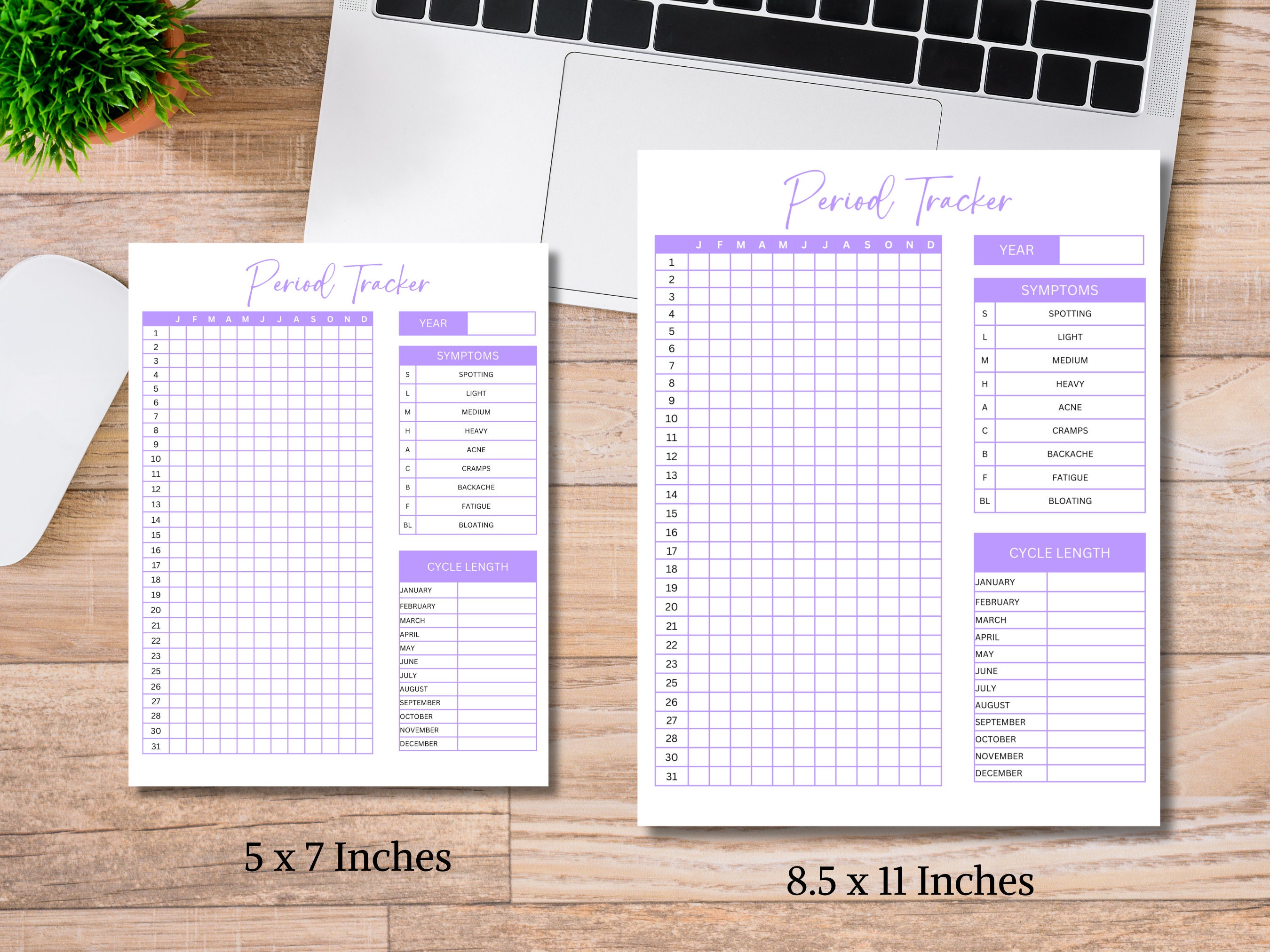 Period Tracker Printable Template, Instant Download, Editable Using ...