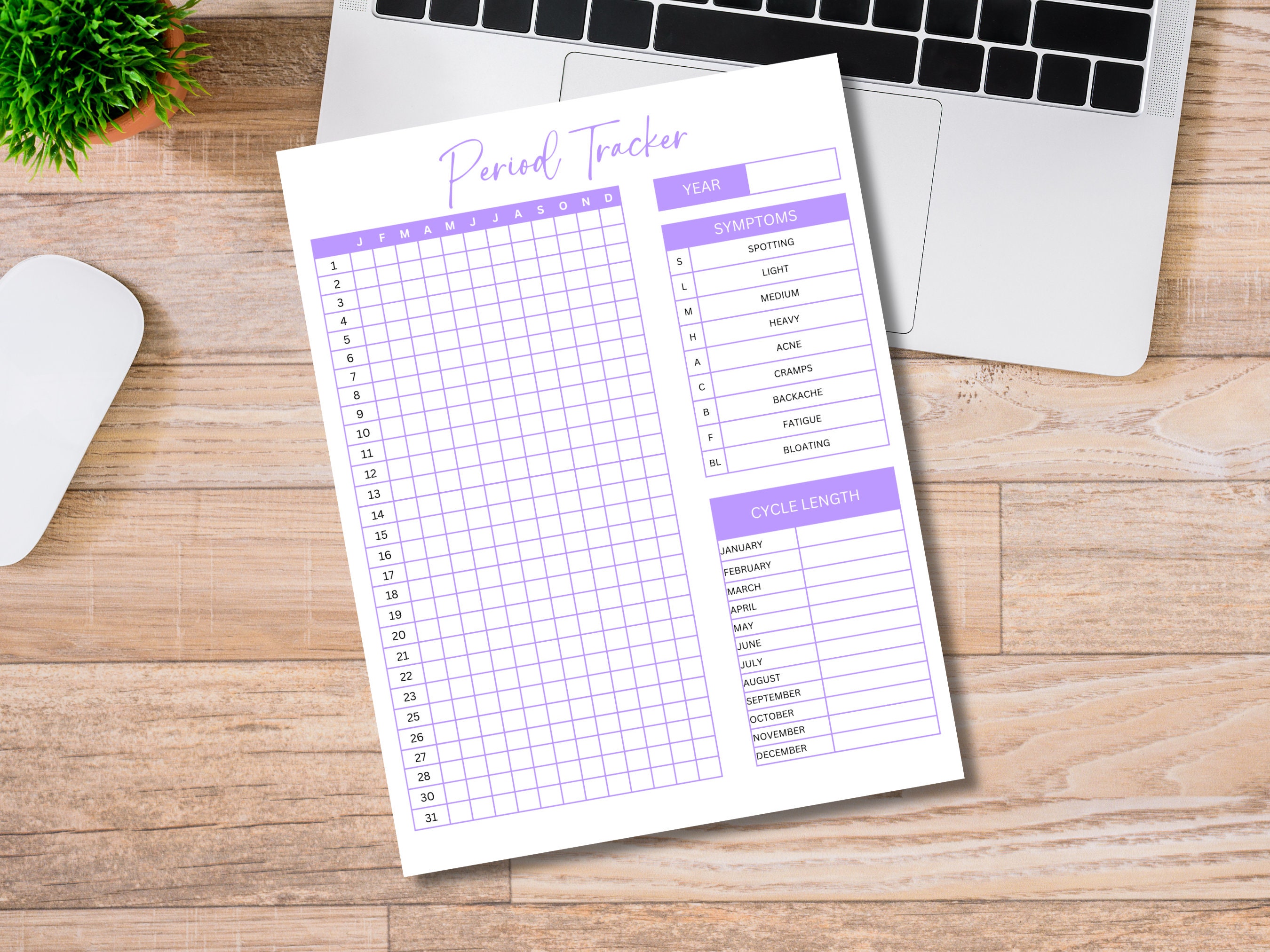 Period Tracker Printable Template, Instant Download, Editable Using ...
