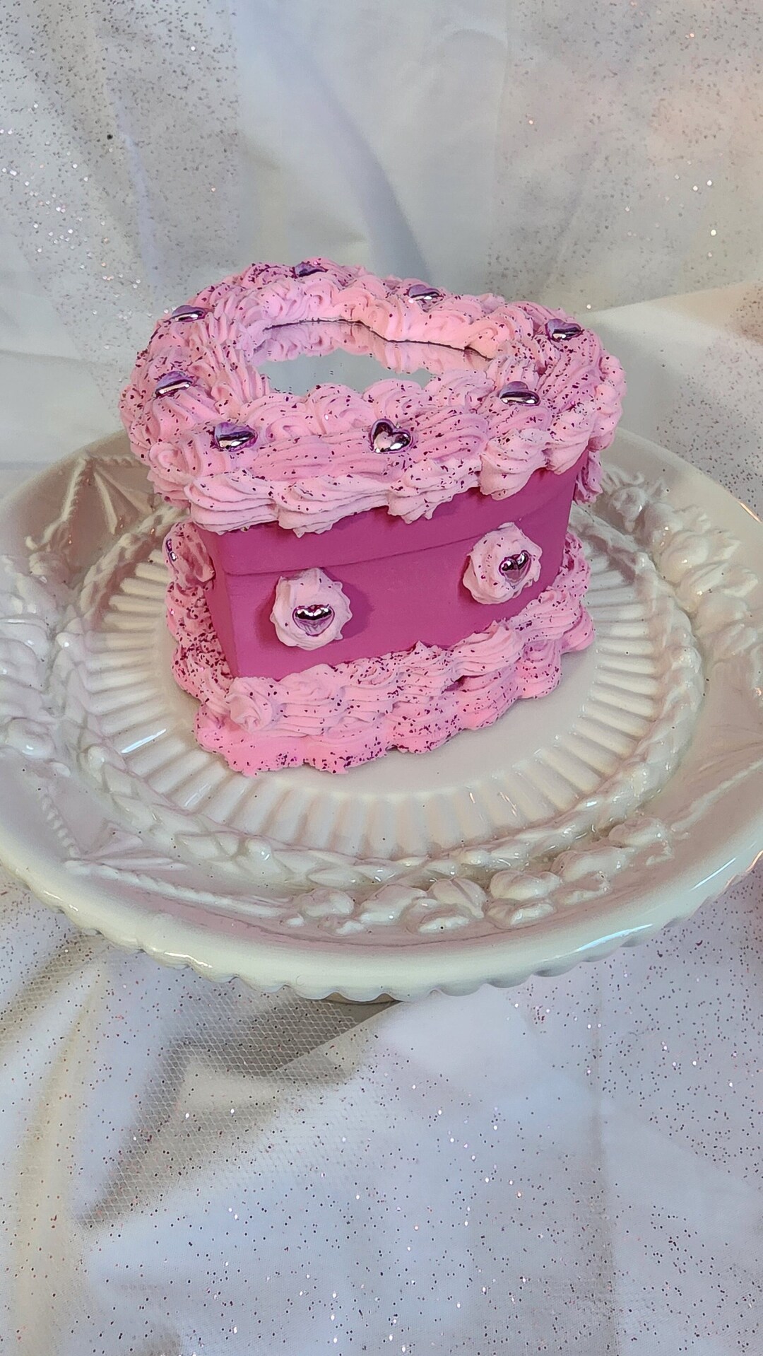 Monochromatic Pink Fake Cake Box - Etsy