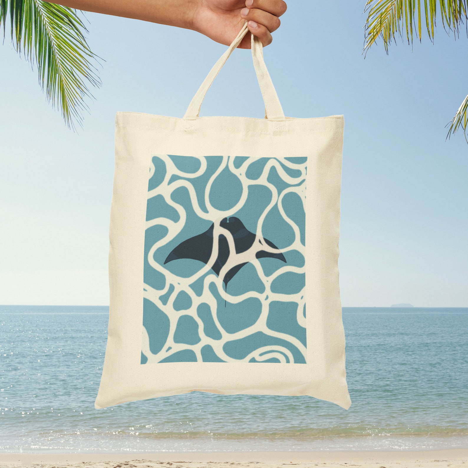 Manta Ray Tote Bag, Beach Bag, Fish Themed Bag, Beach Aesthetic, Marine ...
