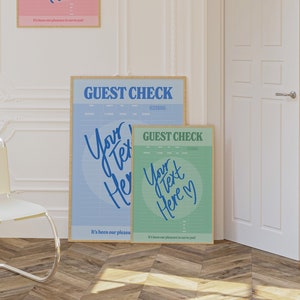 Custom Guest Check Print Art, We'll Add Your Text in a Handwritten Font ...