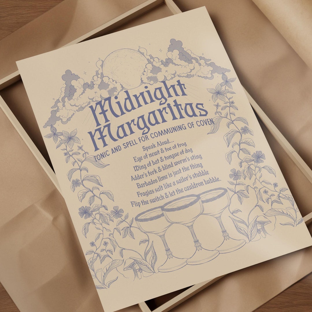 Practical Magic PNG Wall Art With Midnight Margarita Quote in Pink ...