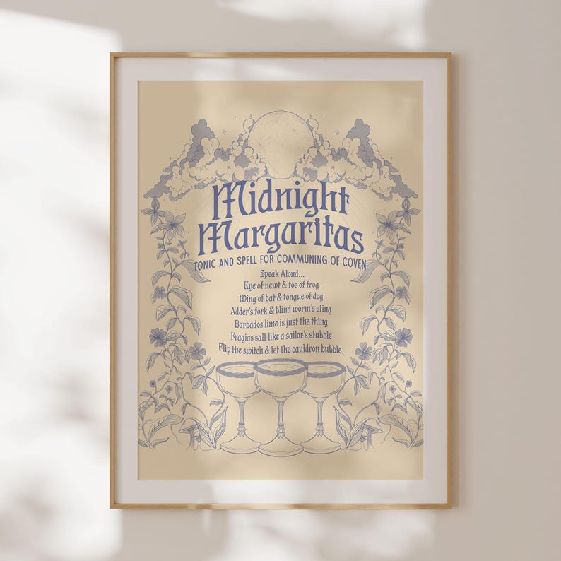 Practical Magic PNG Wall Art With Midnight Margarita Quote in Pink ...