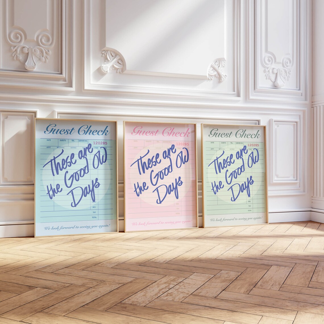 Cute Guest Check Print Download: "these Are the Good Old Days" Guest ...