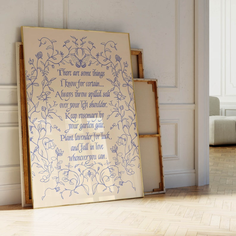 Practical Magic Wall Art With Iconic Quote in Pink Blue and - Etsy UK