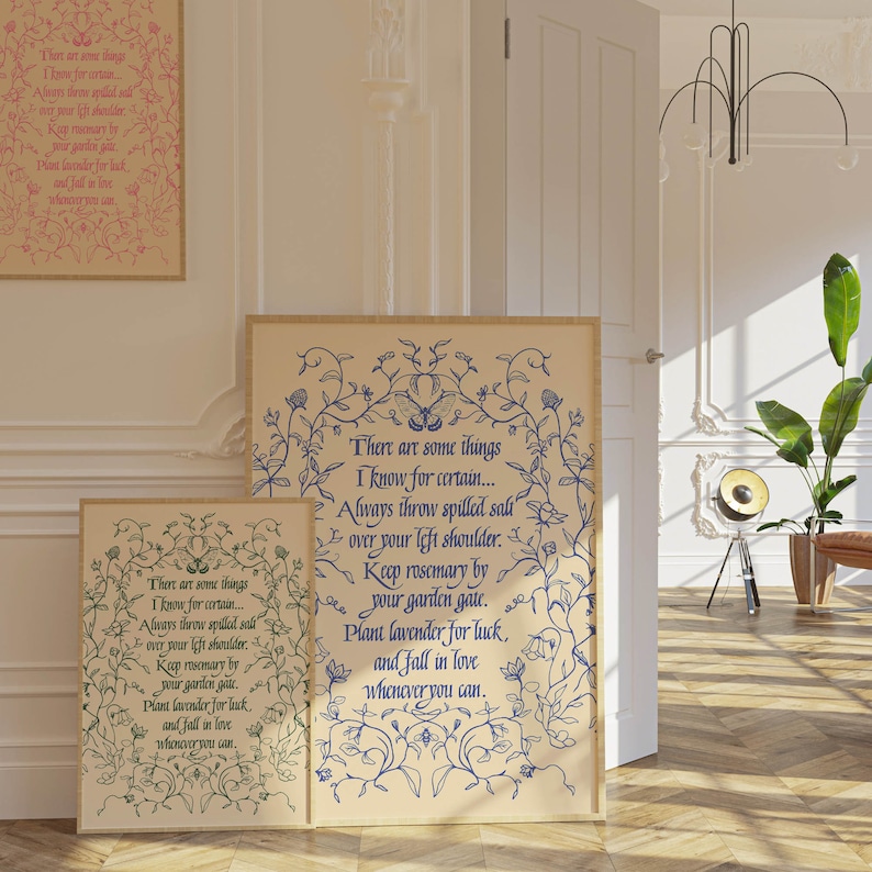 Practical Magic Wall Art With Iconic Quote in Pink Blue and - Etsy UK