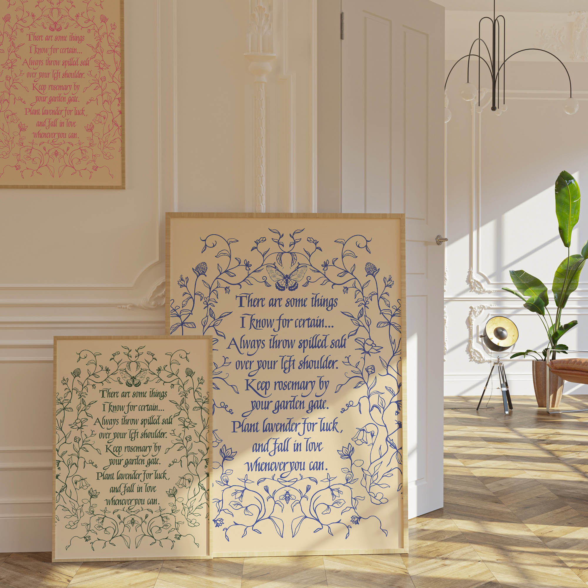Practical Magic Wall Art With Iconic Quote in Pink Blue and - Etsy UK