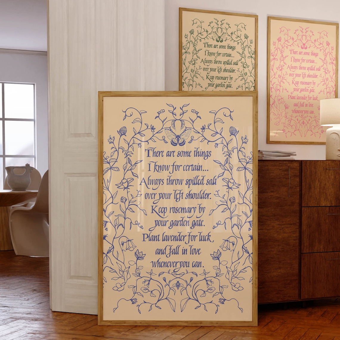 Practical Magic Wall Art With Iconic Quote in Pink Blue and - Etsy UK