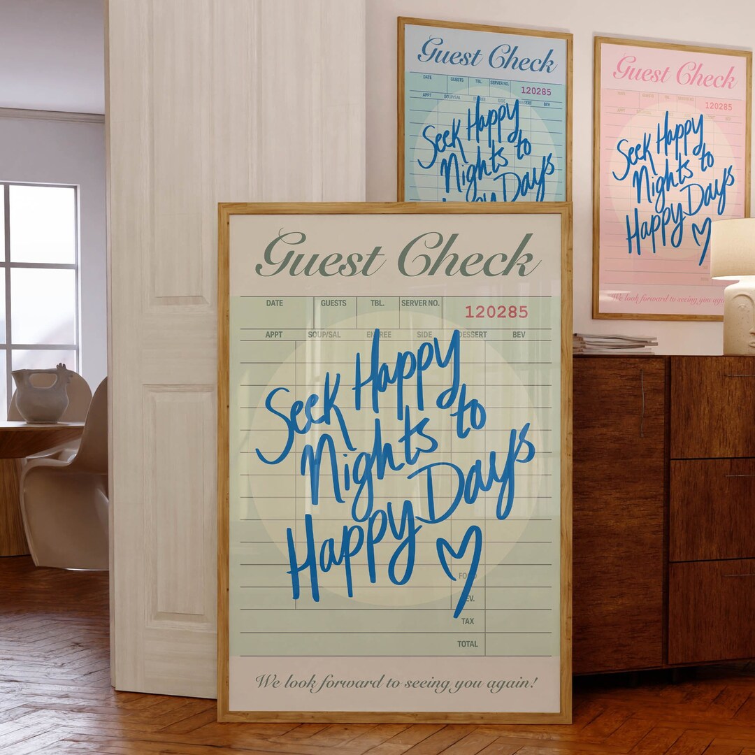 Shakespeare Quote Guest Check Print, "seek Happy Nights to Happy Days ...
