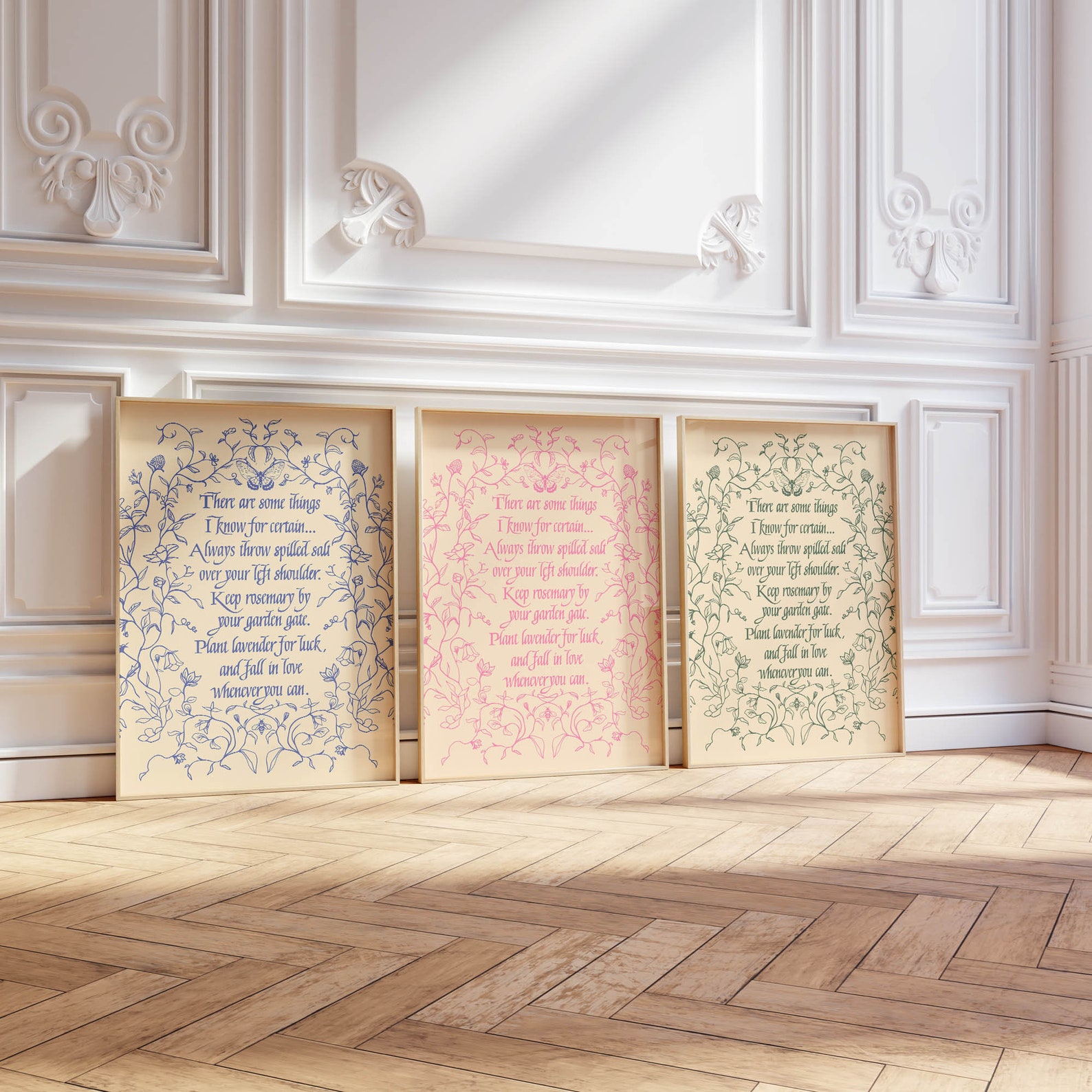 Practical Magic Wall Art With Iconic Quote in Pink Blue and - Etsy UK