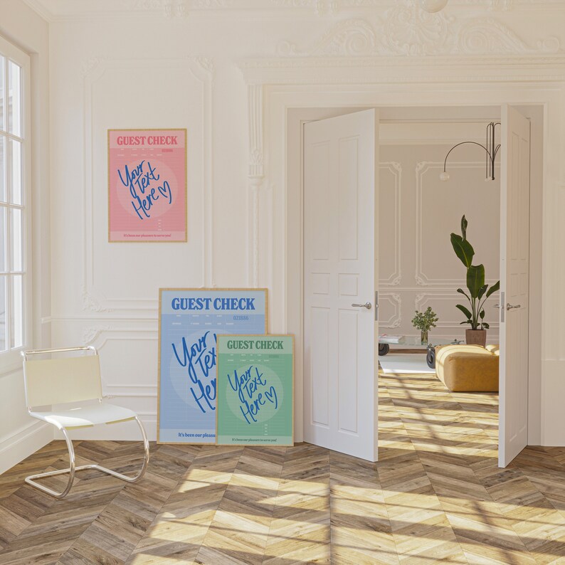 Custom Guest Check Print Art, We'll Add Your Text in a Handwritten Font ...