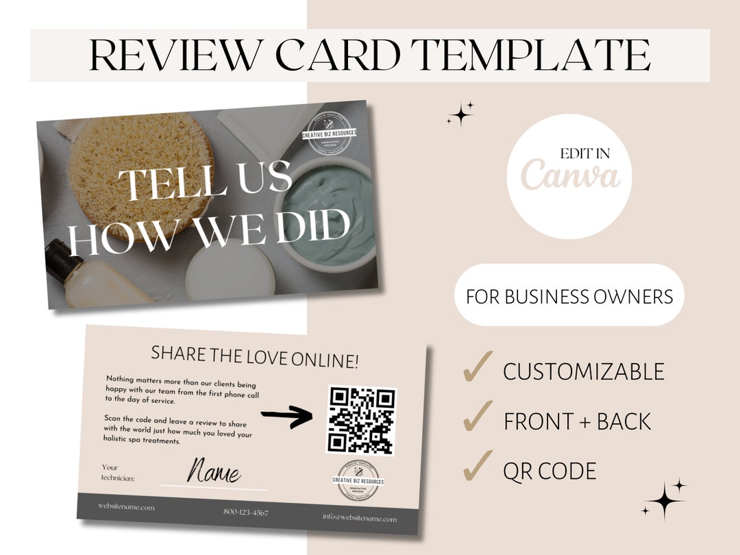 Review Request Card Template Canva | Business Card Template | Referral ...