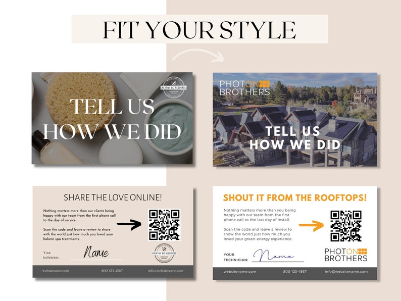 Review Request Card Template Canva Business Card Template - Etsy