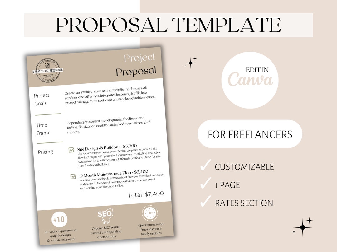 Project Proposal Template Canva | Business Proposal | Editable Project ...
