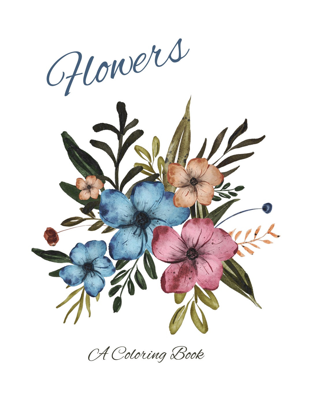 Flower Coloring Pages | Coloring Book | Adults | Kids - Etsy