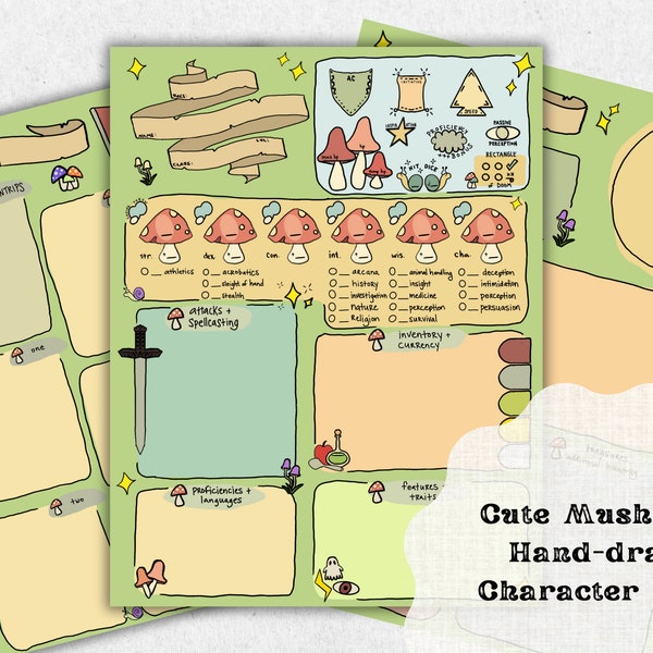 Cute 5e Character Sheet - Etsy