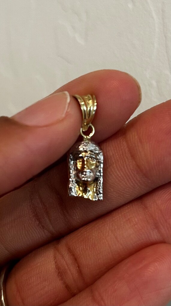 10k Gold Pendant Jesus Cross - Gem