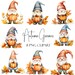 Fall Gnomes, Autumn Clipart, Watercolor Graphics, 8 Png's, Instant ...