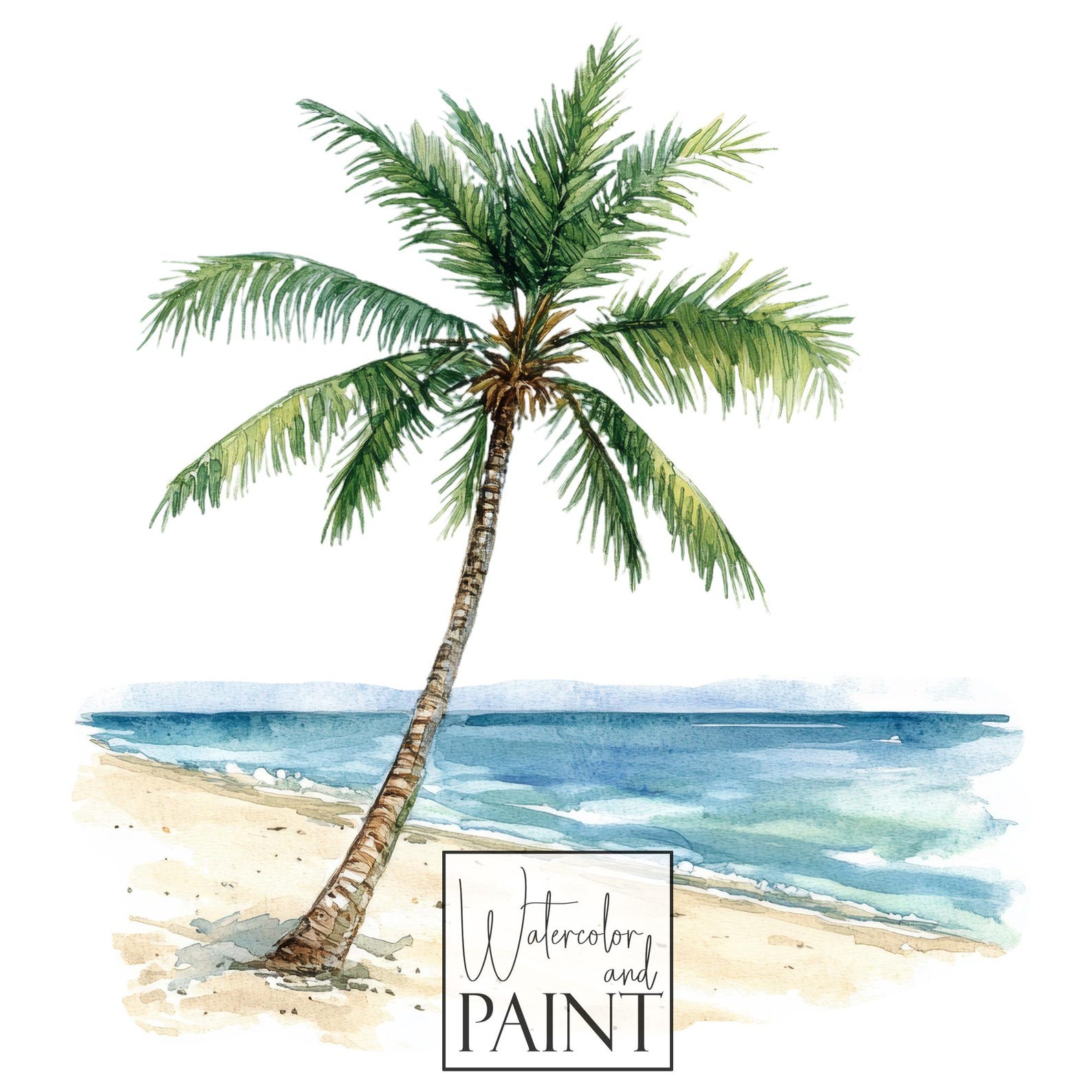 Watercolor Palm Tree Clipart Bundle, 8 PNG, Instant Download ...