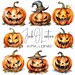 Watercolor Jack O Lantern Clipart: Halloween Pumpkin PNG (instant ...