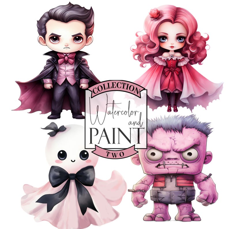 Pink Halloween, Collection Two, 22 PNG Clipart, Instant Download ...