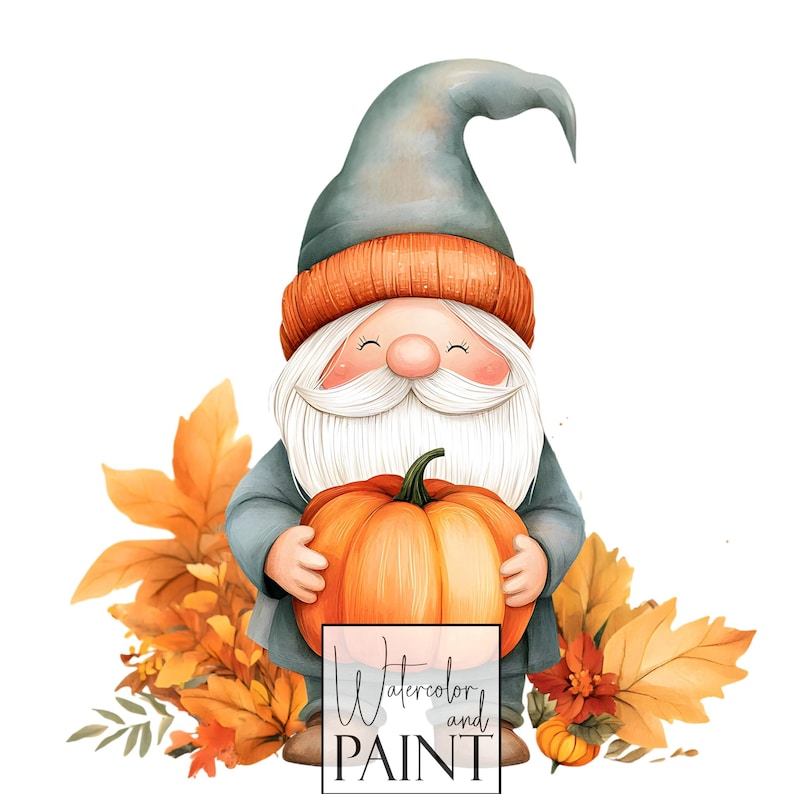 Fall Gnomes, Autumn Clipart, Watercolor Graphics, 8 Png's, Instant ...