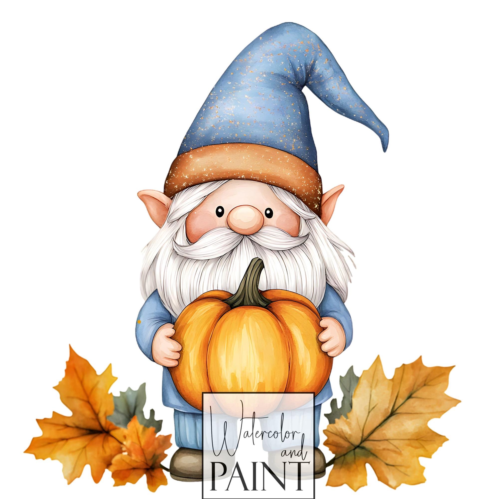 Fall Gnomes, Autumn Clipart, Watercolor Graphics, 8 Png's, Instant ...