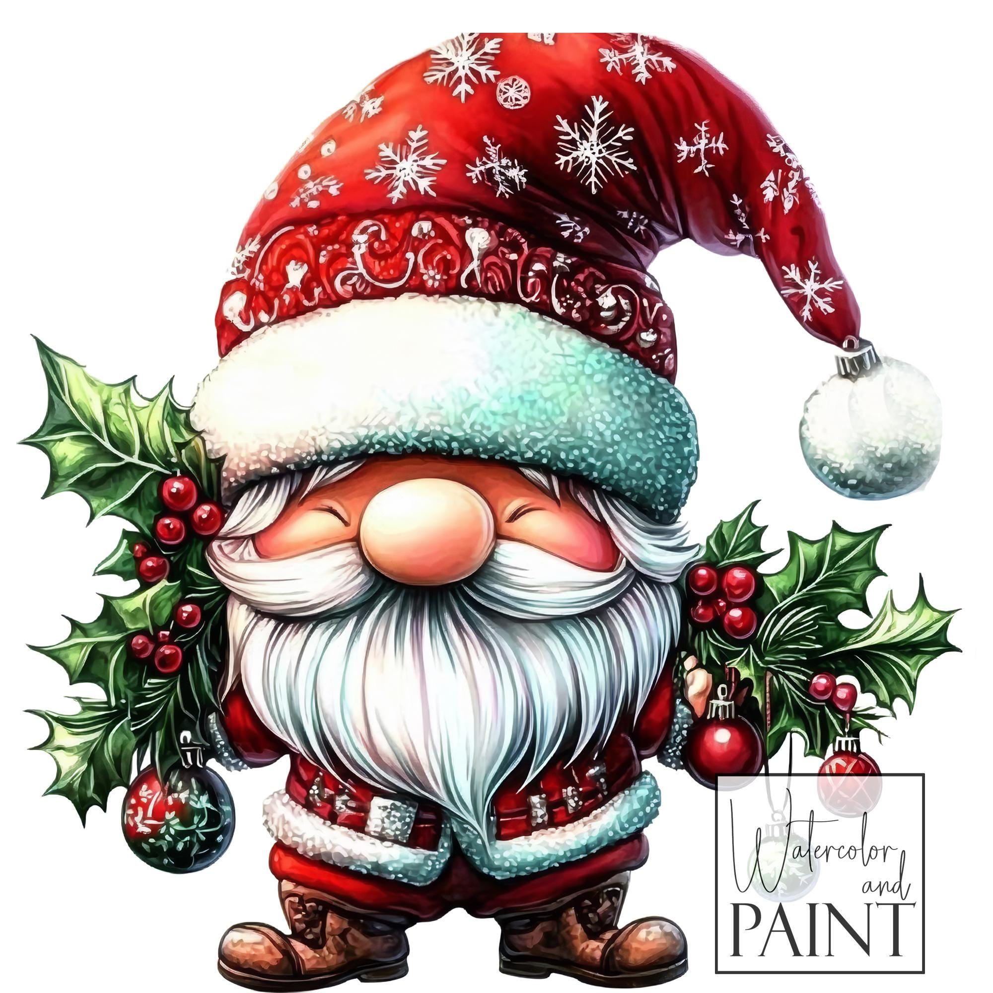 Adorable Christmas Gnome Clipart, 8 PNG Transparent Images, Commercial ...