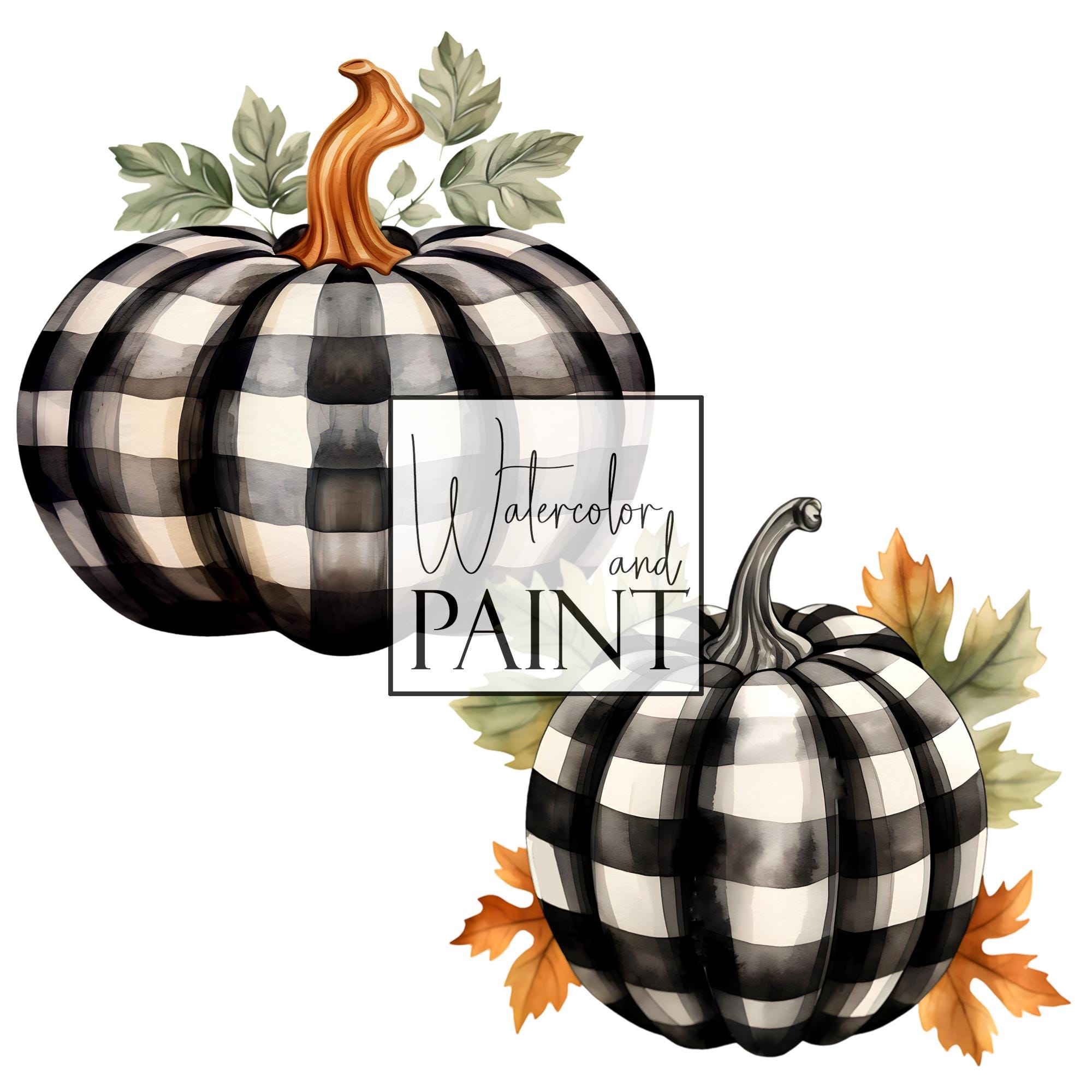Plaid Pumpkin, Fall Clipart, Autumn Graphics, Instant Download ...
