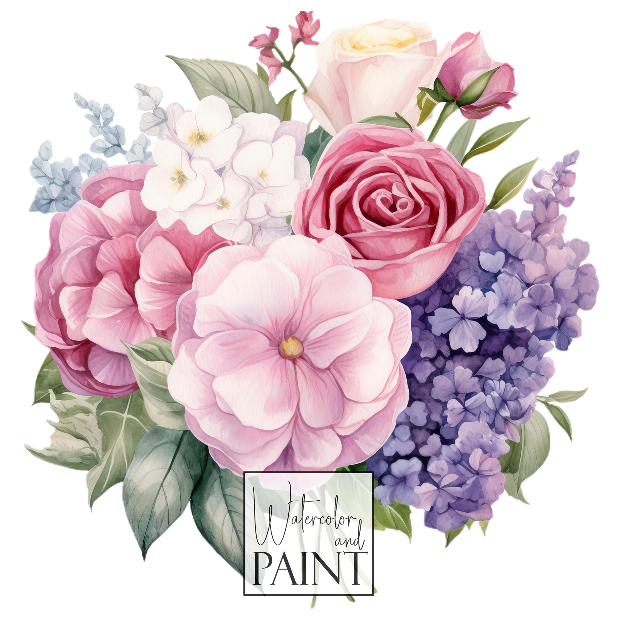 Watercolor Spring Flower Clipart Set, 8 Transparent Pngs, Commercial ...