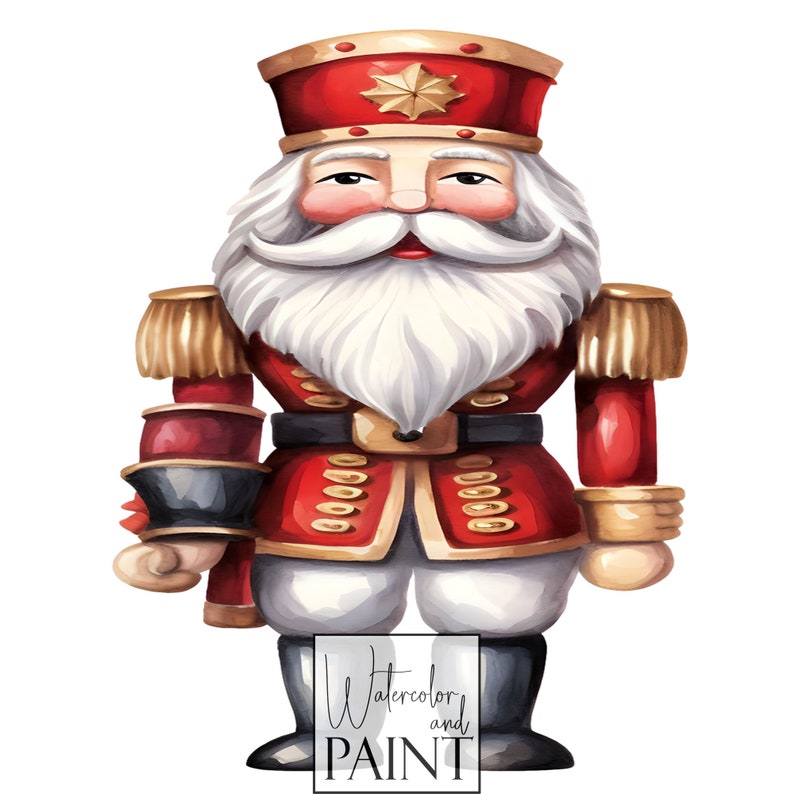 Christmas Nutcrackers, Watercolor Clipart, PNG Format, Instant Download ...