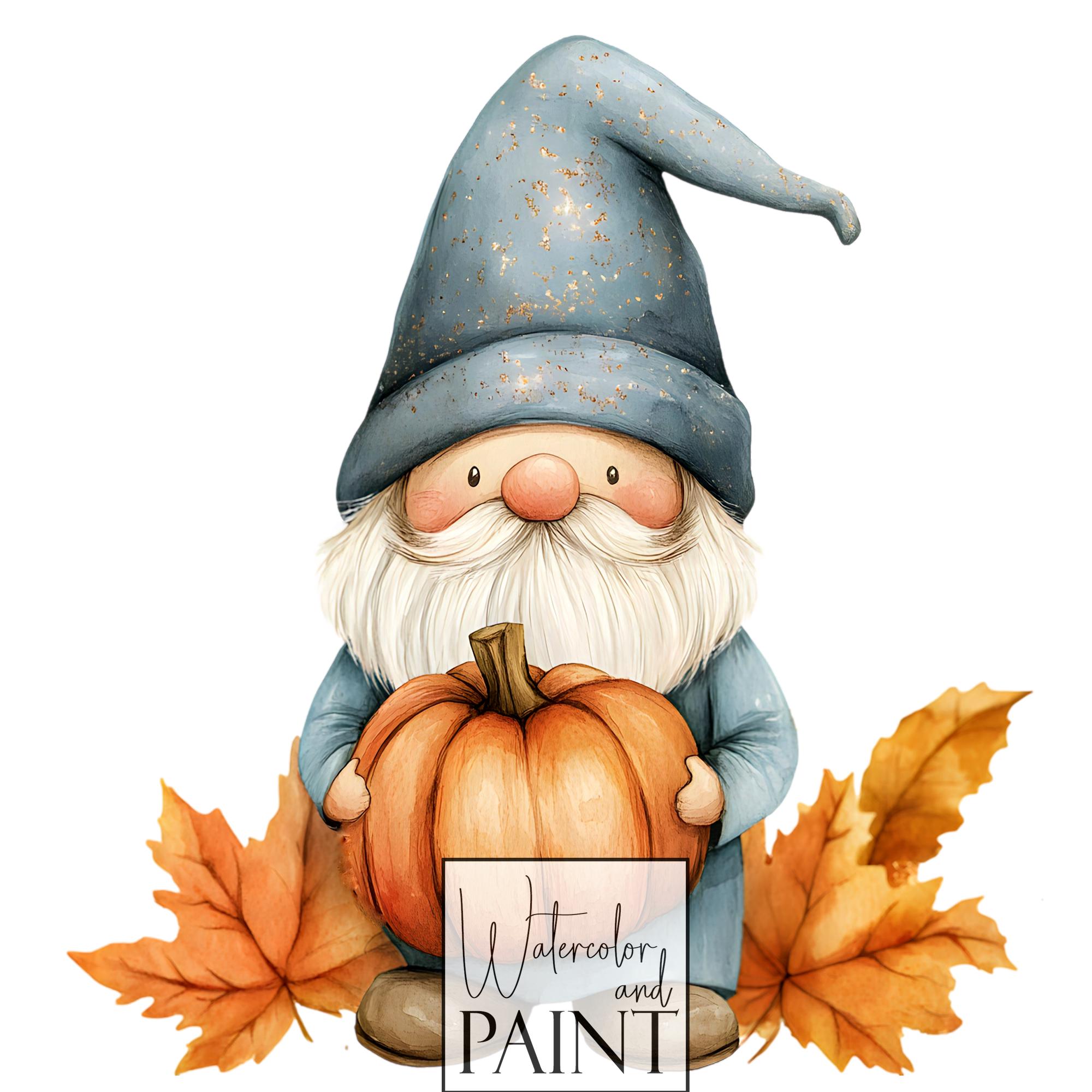 Fall Gnomes, Autumn Clipart, Watercolor Graphics, 8 Png's, Instant ...