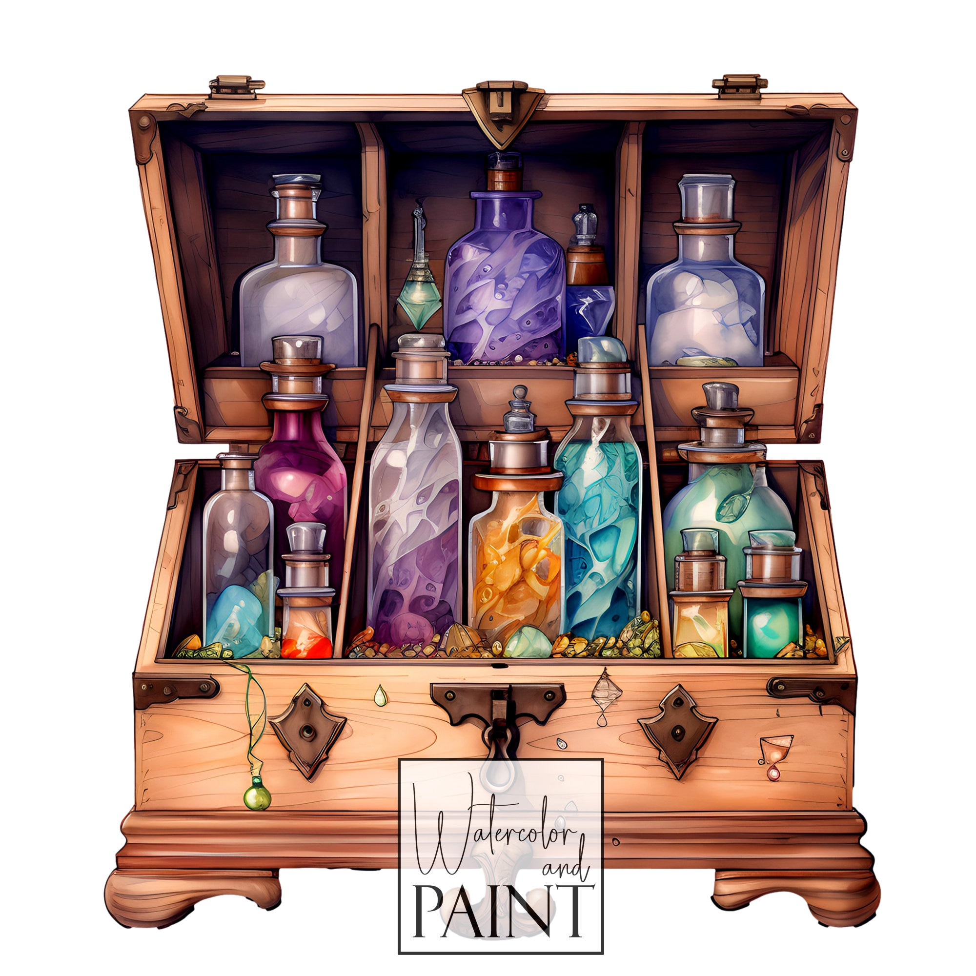 Witch's Potion Clipart, Watercolor Halloween Elements, PNG Format ...