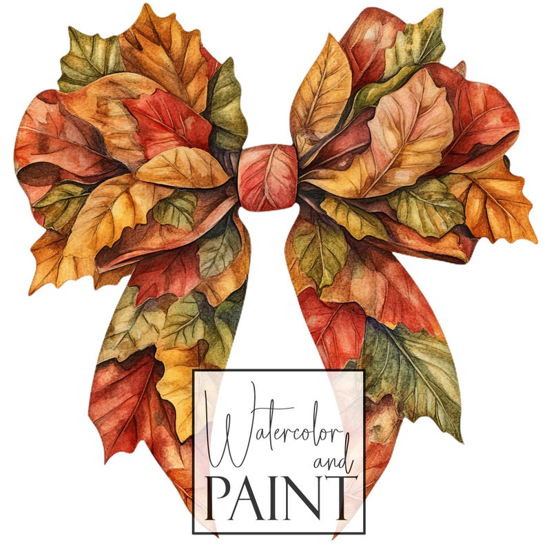 Fall Bow Clipart, Autumn Elements, 8 Pngs, Instant Download, Commercial ...