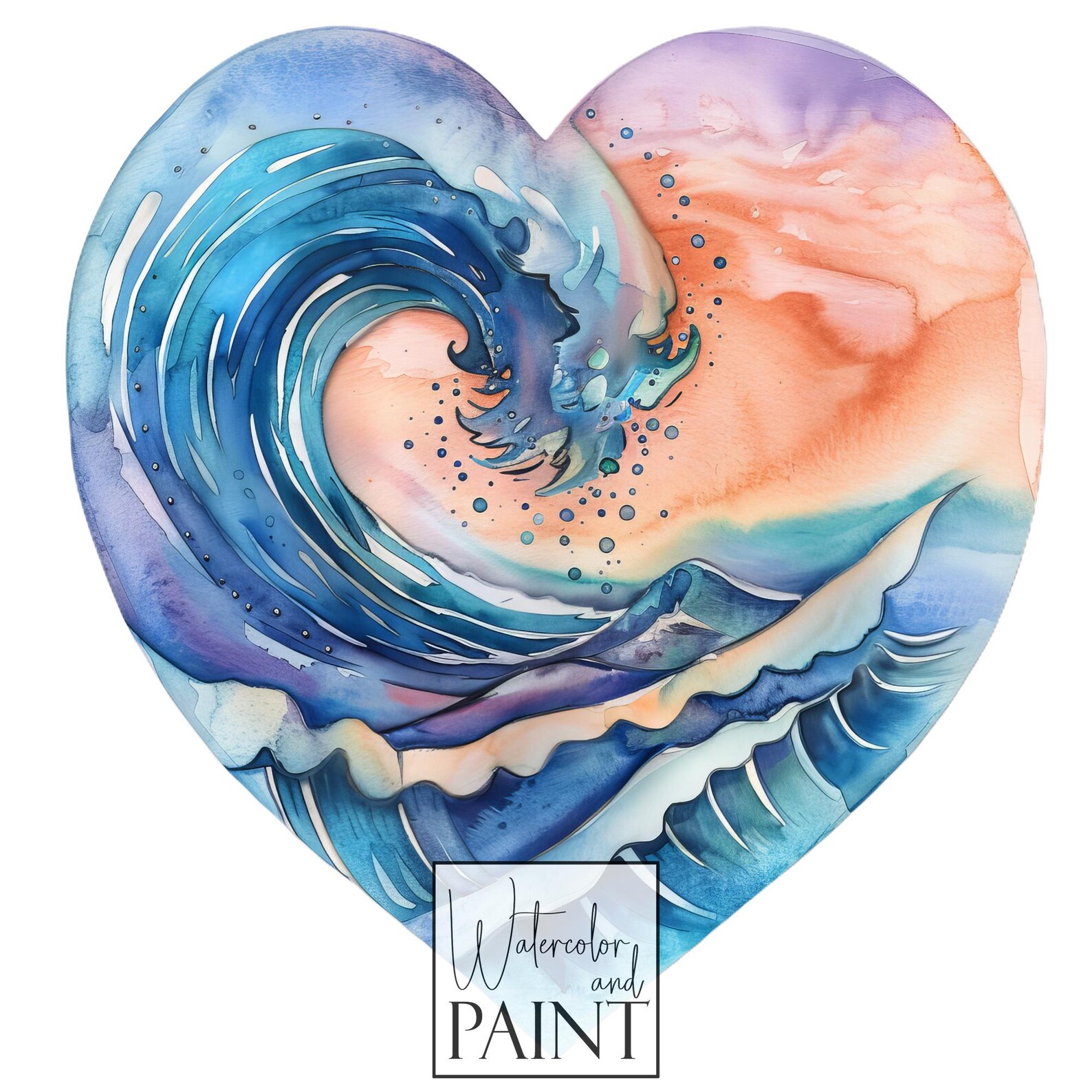 Ocean Hearts Clipart, Valentine Elements, 8 Pngs, Instant Download ...