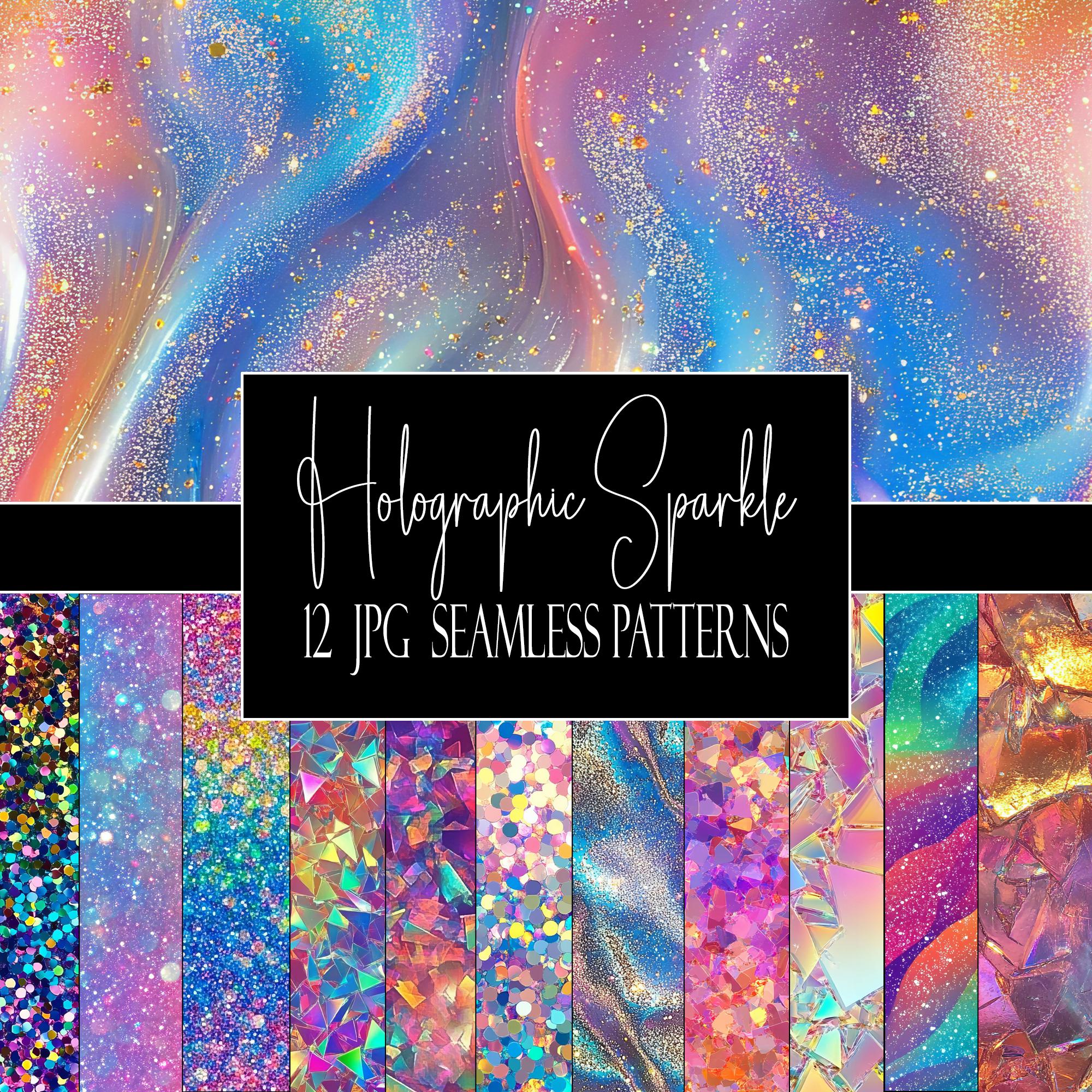 Holographic Sparkle Seamless Patterns: Glam Digital Papers (12 Jpgs ...