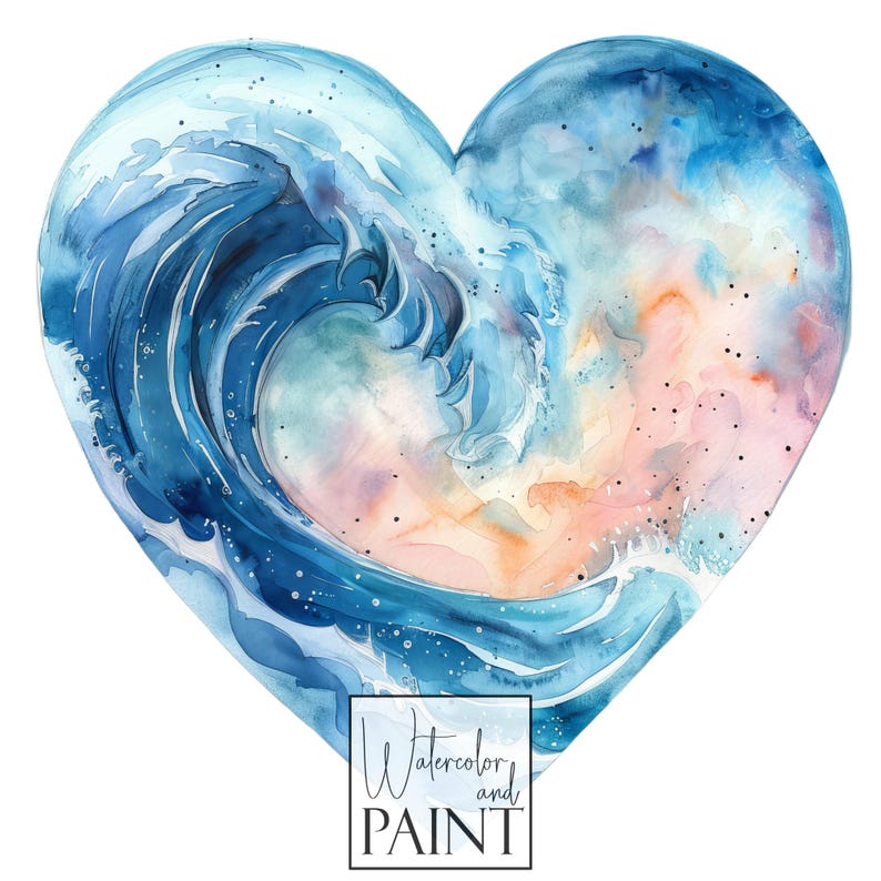 Ocean Hearts Clipart, Valentine Elements, 8 Pngs, Instant Download ...