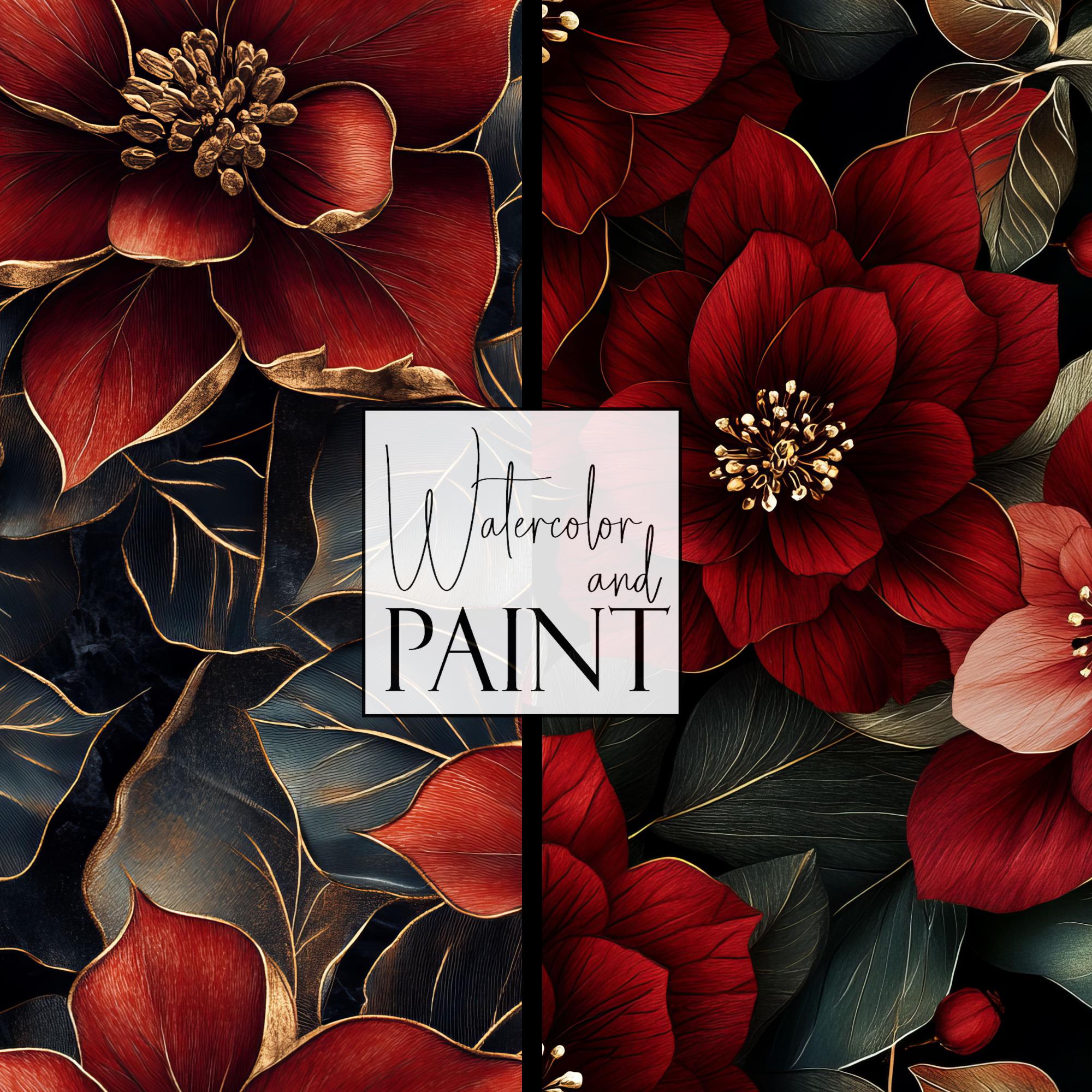 Resplendent Christmas Floral, Seamless Patterns, Holiday Flower Papers ...