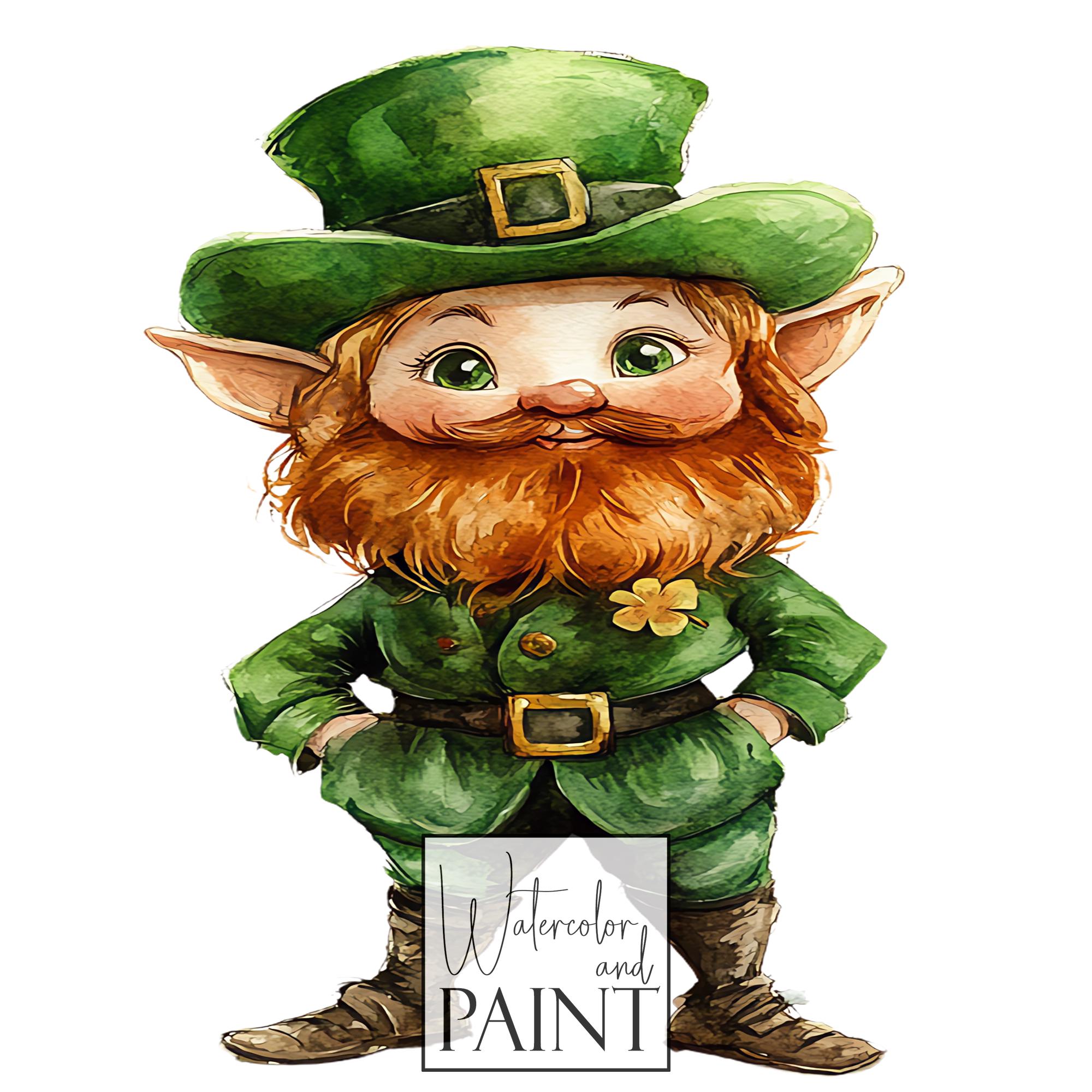 Watercolor Leprechaun Clipart: St. Patrick's Day Pngs (commercial & POD ...