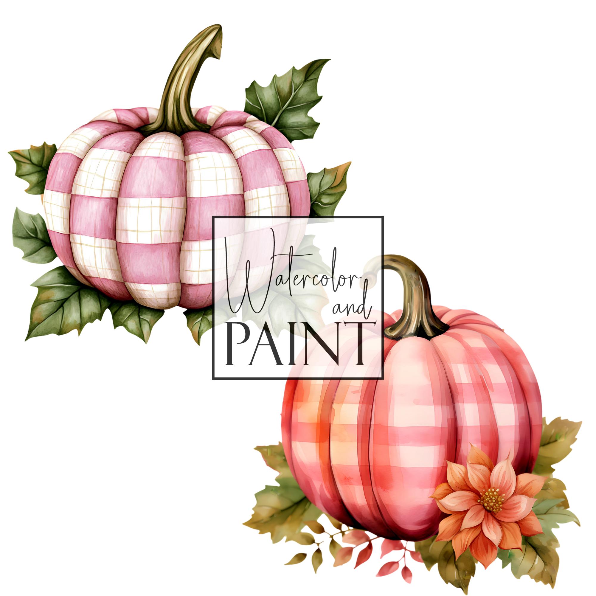 Plaid Pumpkin, Fall Clipart, Autumn Graphics, Instant Download ...