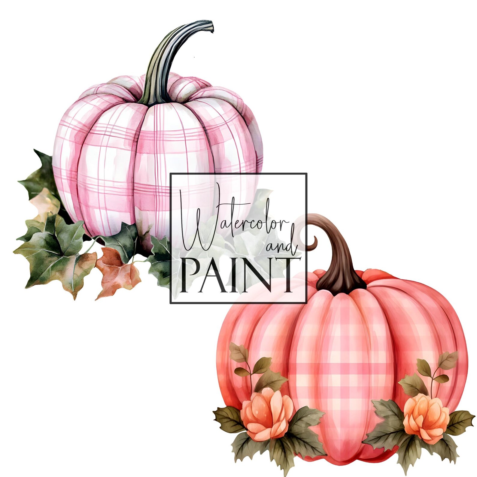 Plaid Pumpkin, Fall Clipart, Autumn Graphics, Instant Download ...