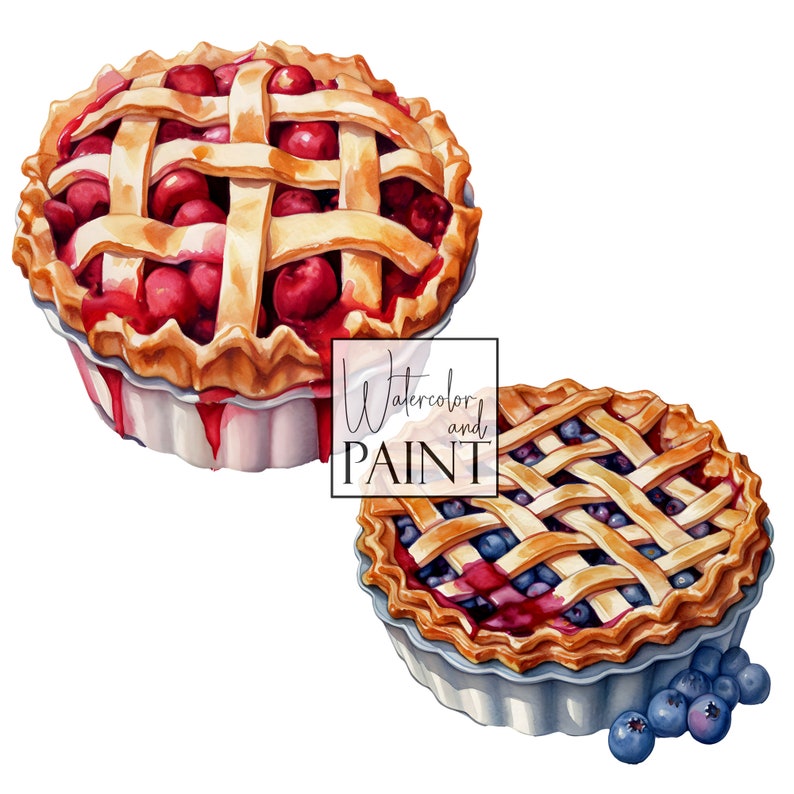 Pie Clipart, Thanksgiving Elements, Watercolor Graphics, Instant ...
