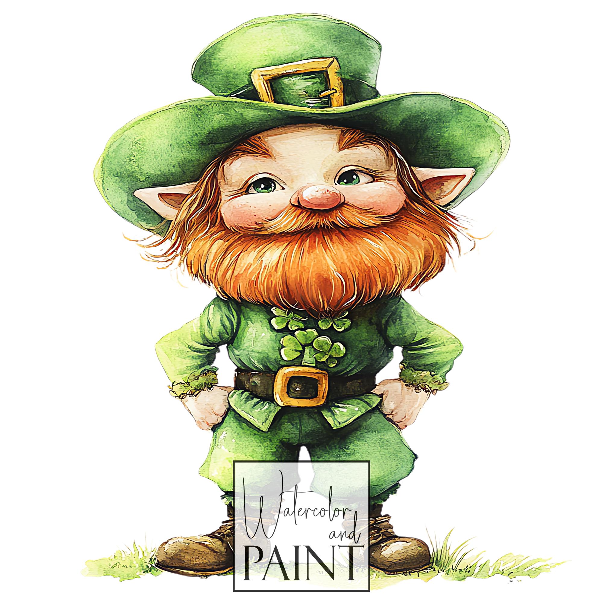 Watercolor Leprechaun Clipart: St. Patrick's Day Pngs (commercial & POD ...