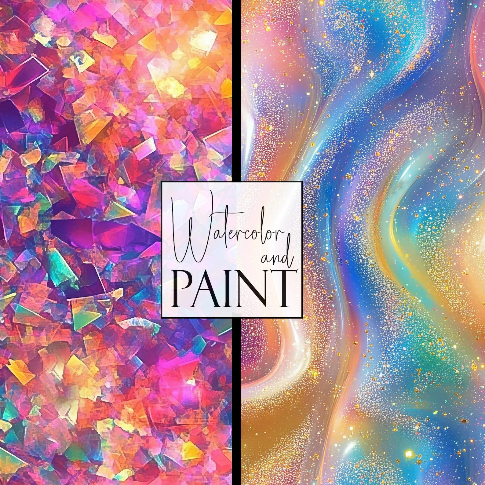 Holographic Sparkle Seamless Patterns: Glam Digital Papers (12 Jpgs ...
